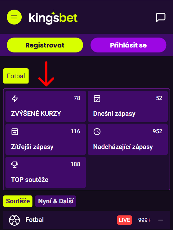 Kingsbet | Zvýšené kurzy